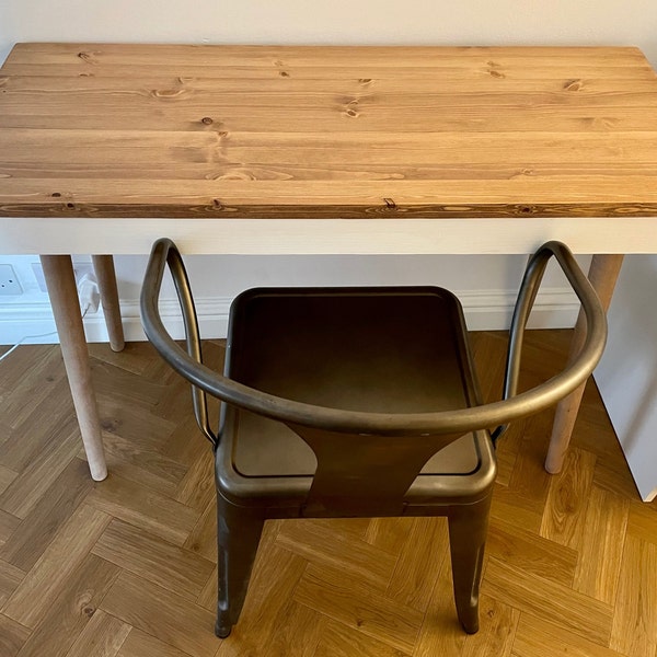 Simple Vintage Desk/computer Desk/ With Drawer Solid Wood Scandi Retro ...