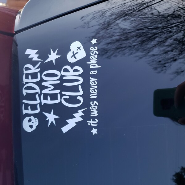Elder Emo Club Vinyl Decal Sticker for Tumbler, Car, Truck, Cup, Bottle ...