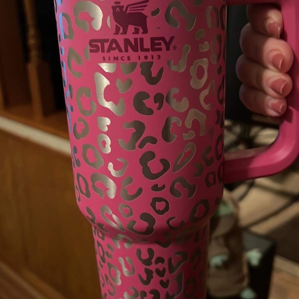 Leopard Stanley Tumbler, 40oz Laser Engraved Animal Print - Etsy