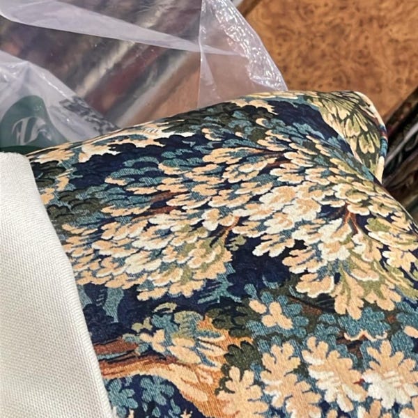 Forest Tapestry Fabric Yardage Green Woodland Print Brown Cotton Tree ...