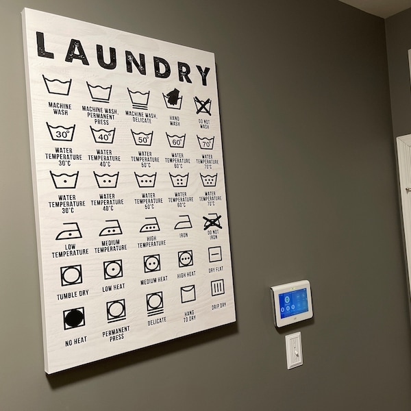 Laundry Symbols Sign | Laundry Room Decor | Laundry Room Sign | Laundry ...