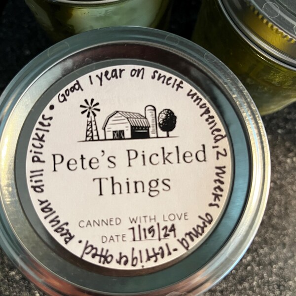 Pickle Labels - Pickle Jar Canning Labels, Mason Jar Labels, Canning ...