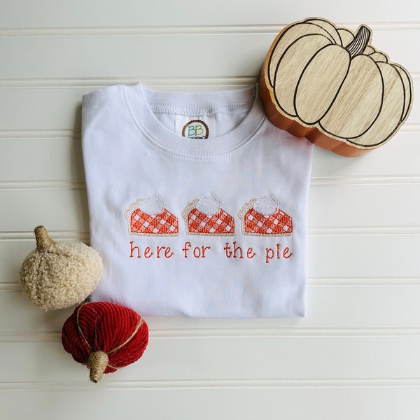 Gingham Sketch Pie Trio, Pumpkin Pie Embroidery Design, Pie Trio Sketch ...
