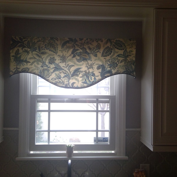 Window Valance Blue Yellow White Sunflowers Daisies / Lined / Faux ...