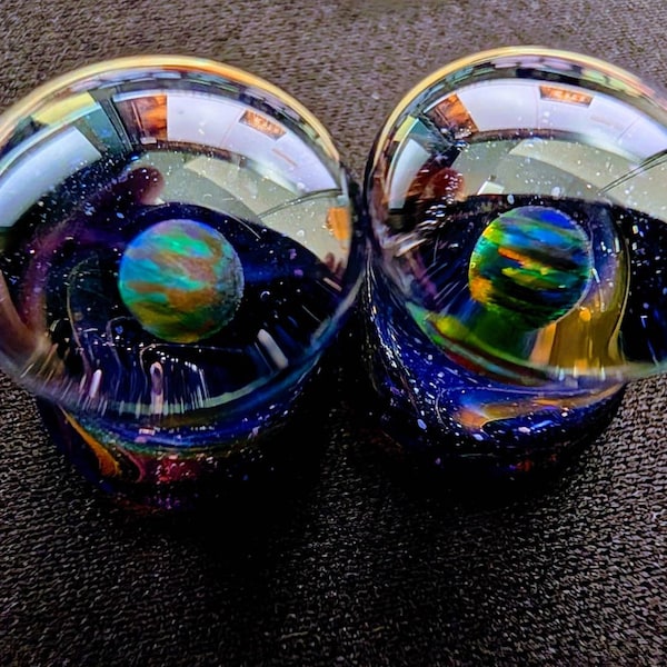 Spacey Nebula Glass Plugs, 1 Pair, Double Flare - Etsy