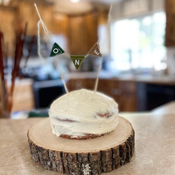 Bunting Cake Topper- Felt Mini Bunting- Personalised Birthday Cake ...