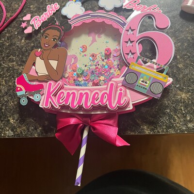 Pink and Purple Cake Topper With Shaker Personalized - Etsy