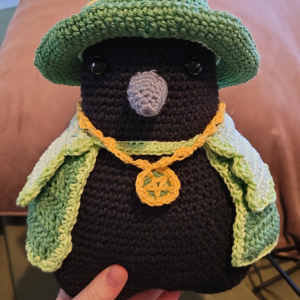 Wizard Crow, PDF Crochet Amigurumi Pattern, Blackbird, Raven, Stuffed ...