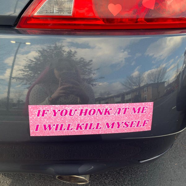 Don't Honk Funny Bumper Sticker, Y2k Meme Decal, If You Honk at Me I ...