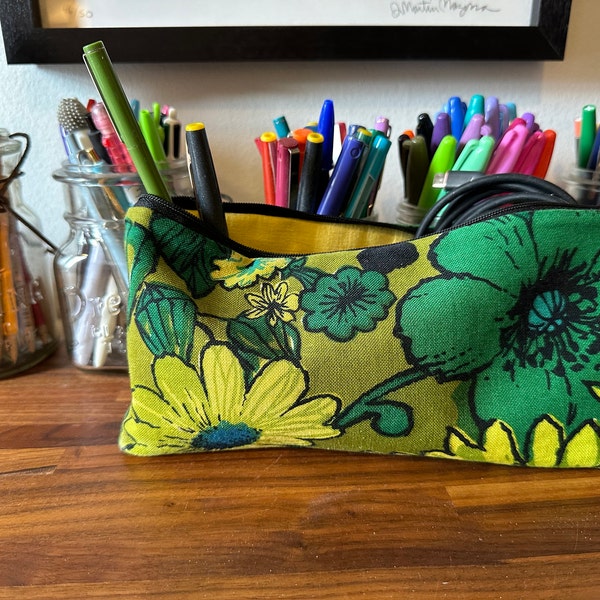 Rose Floral Vintage Fabric Pencil Pouch - Etsy
