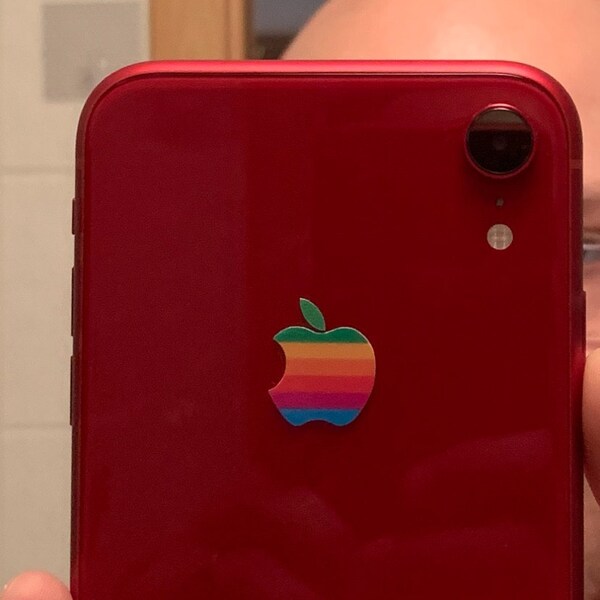 Set of 2 Retro Vintage Apple Rainbow Logo iPhone 14, iPhone 13, iPhone ...