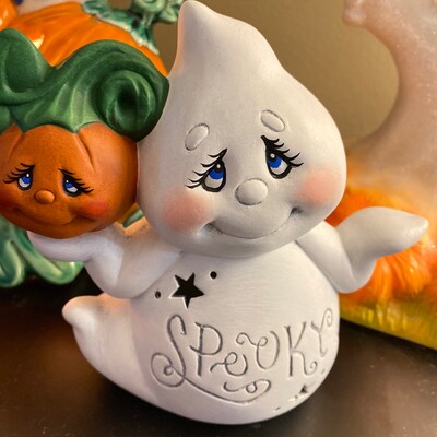 Ceramic Ghost Luminary Tea Light Ghost Spooky Halloween Decor - Etsy