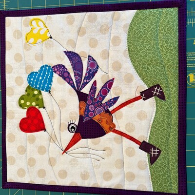 Love is in the Air PDF Pattern Full Color Mini Quilt Quilt Block Bird ...