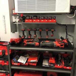 Metal Power Tool Rack, Heavy Duty Storage Shelf, Tool Organization ...