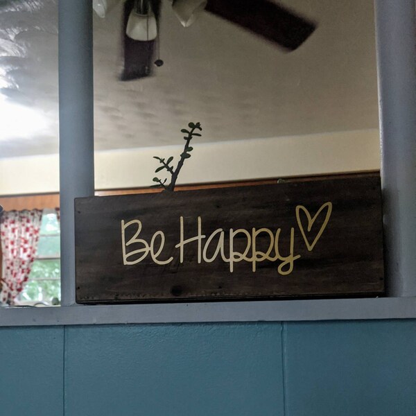 Be Happy Sticker, Be Happy Car Decal, Laptop Sticker, Vinyl Decal ...