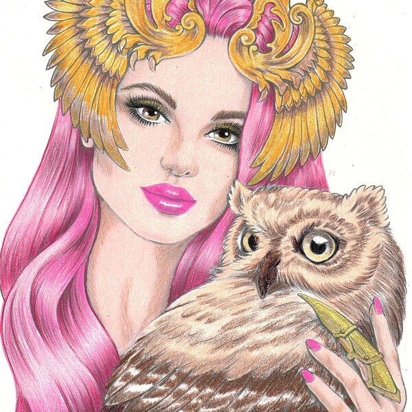 Night Hunter | Mariola Budek - Premium Coloring Page | Printable Adult ...