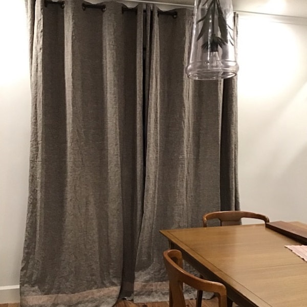 Natural Linen Curtains in Scandinavian Style, Organic Rustic Window ...