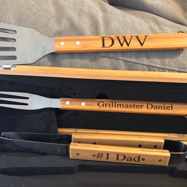 Personalized BBQ Set, Grill Gift Set, Grilling Tools, Father's Day Gift ...