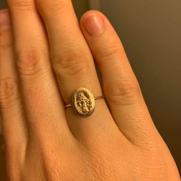Virgin Mary Ring | Religious Jewelry | Mary Ring in Gold Filled and ...