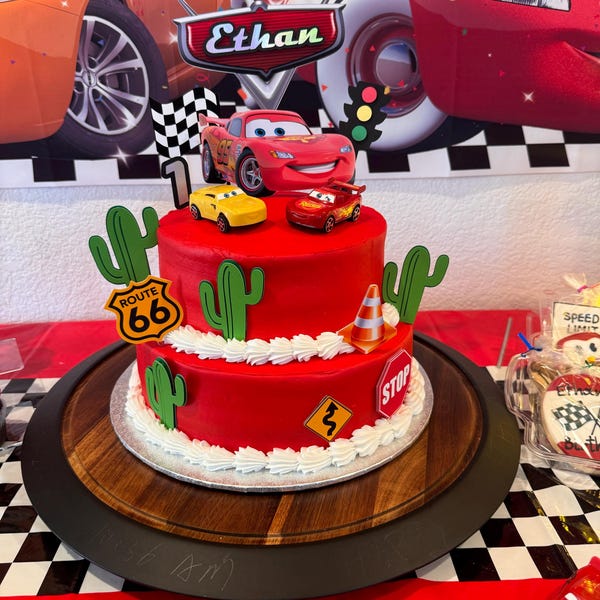 Cars Cake Topper, Custom Cake Topper, Personalized Cars Cake Topper ...