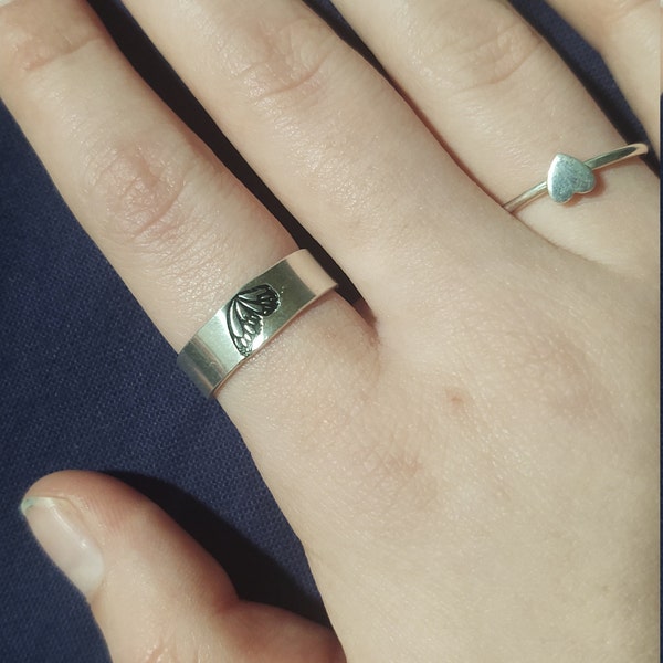 Matching 2 Ring Butterfly Wings Thin Stacking Ring Set | Matching ...