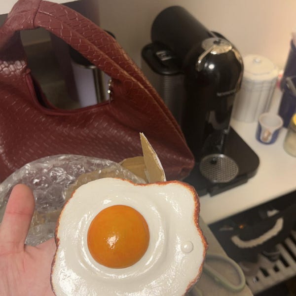 Sculpture, Ceramic Fried Egg, Handmade, Artisan, Pottery, Gift, Food ...