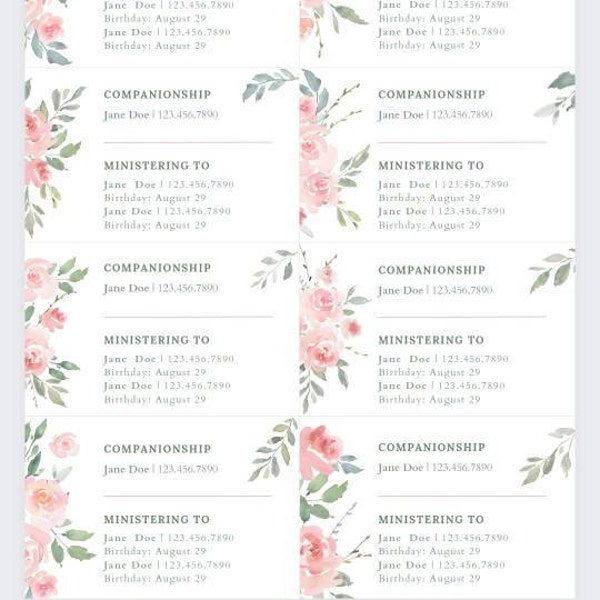 Relief Society Ministering Assignment Printable Card | Editable | Canva ...