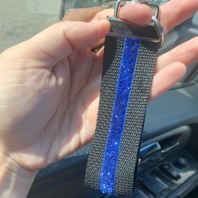 Back the Blue/thin Blue Line Glitzy Key Fob,police Officers/first ...