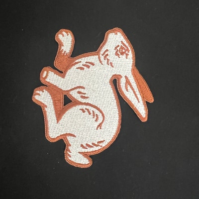 Rabbit Embroidered Iron on Patch Anti Rabbit's Foot Patch 3x3 ...
