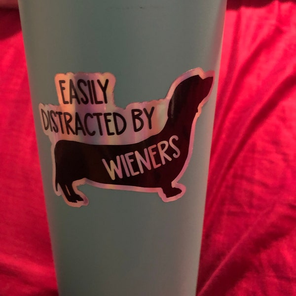 Easily Distracted by Weiners Sticker Dog Laptop Decals, Weiner Dog ...