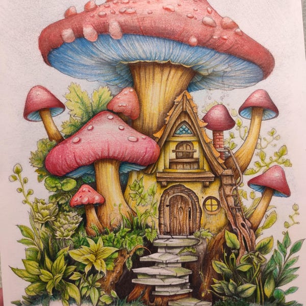 25 Enchanted Mushroom House Coloring Pages - Adult and Kids Coloring ...