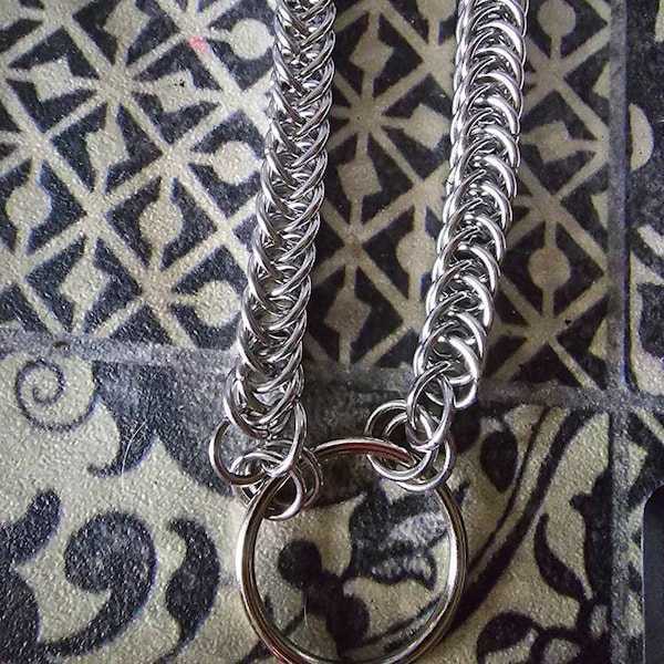 Choker Meredith - Chainmaille Necklace, Elegant and Massive, Stainless ...