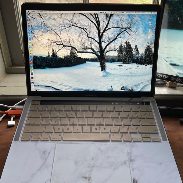 White Marble Inner Skin, Inside Skin for Macbook, Tech Accessory ...