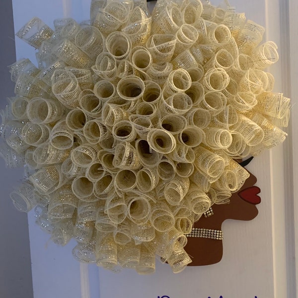 Diva Wreath Rail: Afro Woman, Door Hanger, Wood Blank (tutorial) - Etsy
