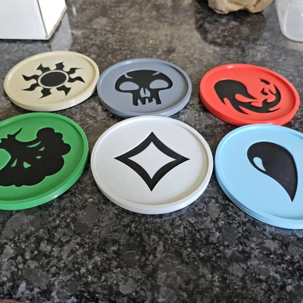 MTG Mana Coasters - Magic the Gathering - 3D Printed MTG Coasters With ...