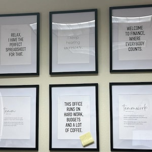 HR Office Decor, Set of 6 PRINTABLES, Human Resources Wall Art, Zoom ...