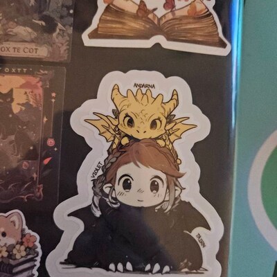 Fourth Wing Tairn Andarna Violet Sticker Chibi Cute Stacked Heads - Etsy