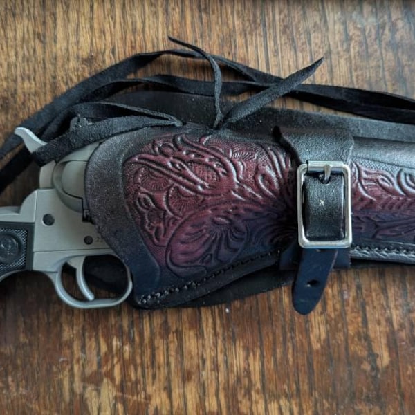 Cowboy Western Fast Draw Leather Holster Fits Colt SAA 1873 Ruger ...