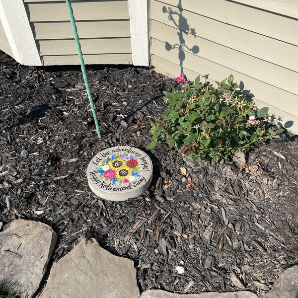 RETIREMENT GIFT, Painted Stepping Stone, Retirement Gifts, Painted ...