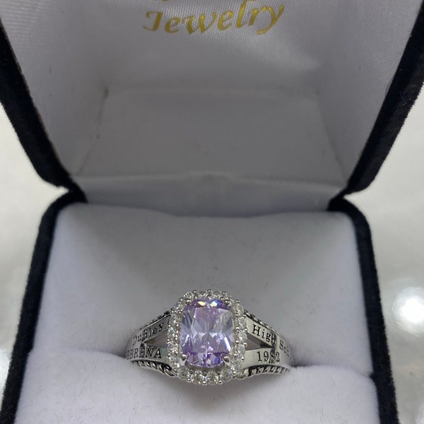 Customized Sterling Silver Women’s High School Class Ring – Style ...