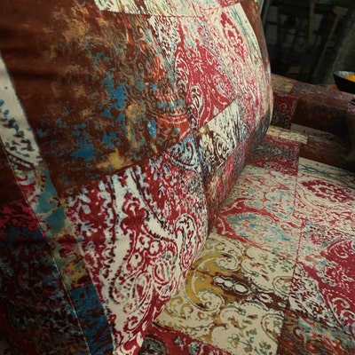 New Soft Printed Velvet Patchwork Damask Traditional Pattern Pink ...