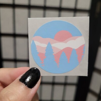Subtle Trans Flag Sticker Pride Sticker Mountain Sticker Laptop Sticker ...