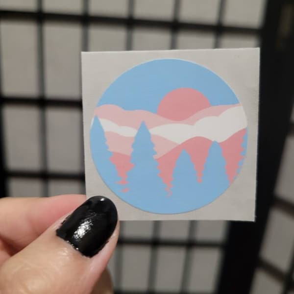 Subtle Trans Flag Sticker - Pride Sticker - Mountain Sticker - Laptop ...