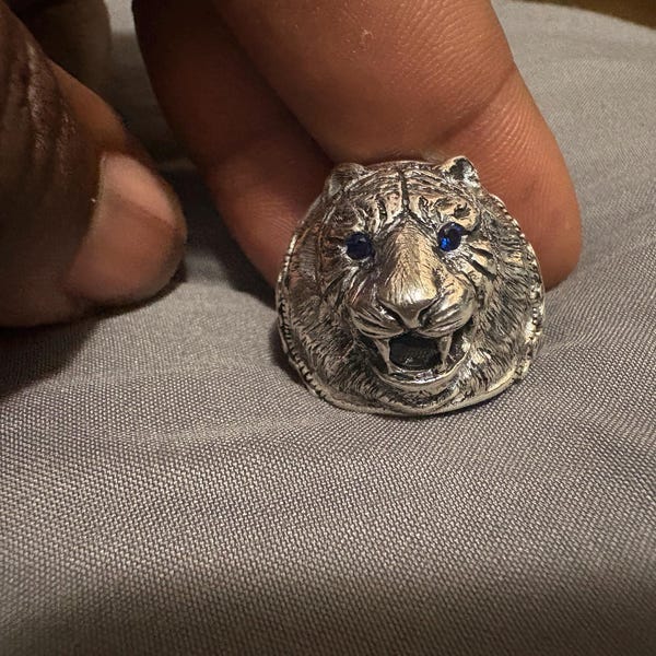 Silver Skull Ring, Four Head Skull Ring, Hammered Skull Ring, Skeleton ...