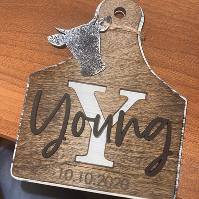 Personalized Cow Tag, Decorative Board, Cow Decor, Personalized Cow ...