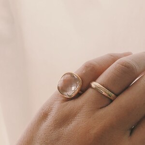 Rock Crystal Ring, Sterling Silver Ring, Gold Plated Ring, White ...