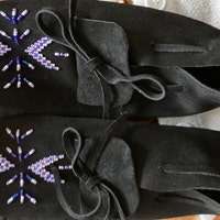 Handmade Traditional *ancient Burst* Beaded Moccasins - Buckskin - Etsy ...