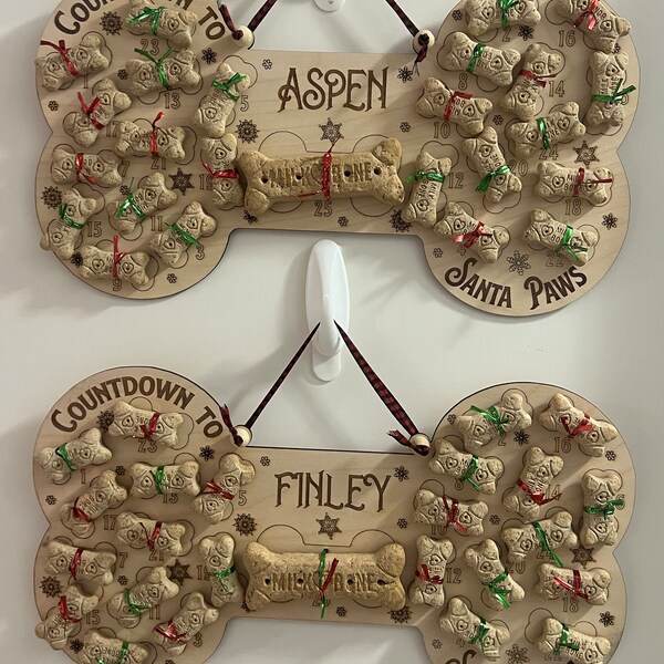 Reusable Custom Dog Advent Calendar, Pet Christmas Countdown, Christmas ...