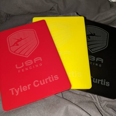 Fencing Referee Card Pack, Personalized Set of Yellow, Red, and Black ...