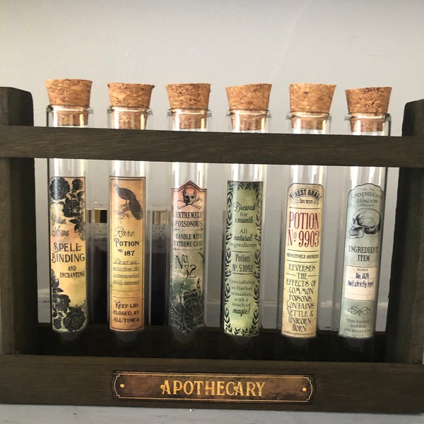 Set 1 Apothecary Potion Stand With 6 Potion Test Tubes, Magic Potion ...